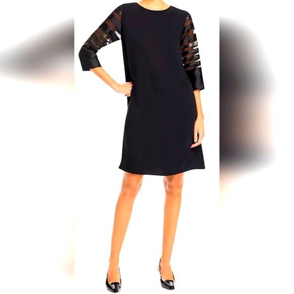 Caroline Rose | Dresses | Caroline Rose Elegant Black Midi Dress With ...